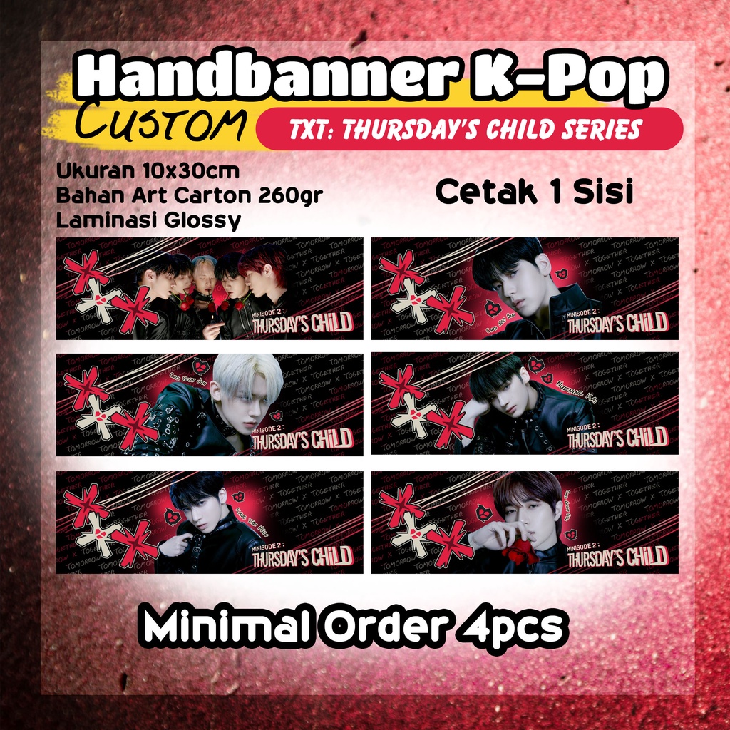 Jual Handbanner / Slogan K-Pop Tema TXT: Thursday's Child / Cetak ...