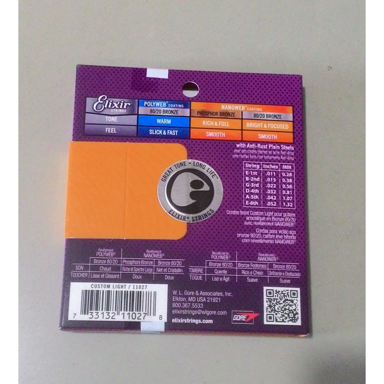 Jual ALAT MUSIK Elixir 11027 Nanoweb 80/20 Bronze Acoustic Guitar ...