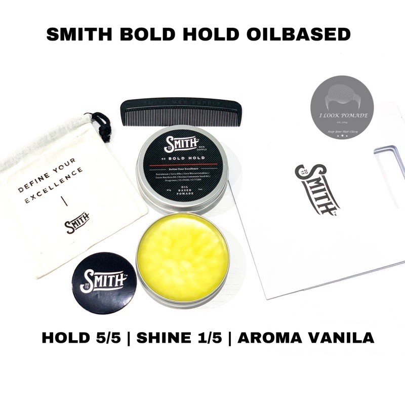 Jual POMADE SMITH BOLD HOLD HEAVY OILBASED FREE SISIR, STICKER & POUCH ...