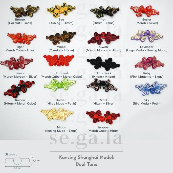 Jual Kancing / Kancing Shanghai / Cheongsam / Baju Cina - Dual Tone ...