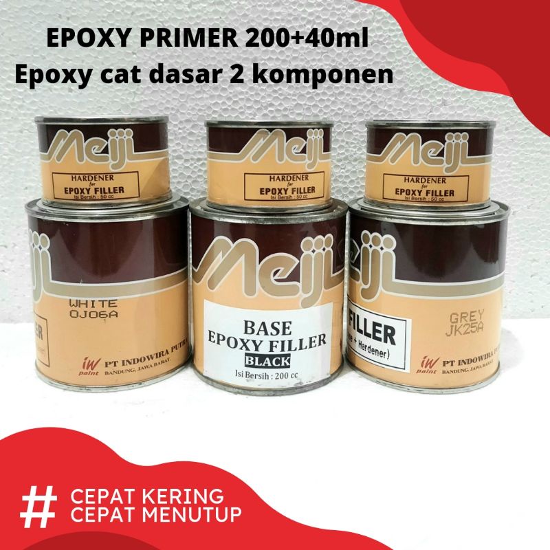Jual EPOXY PRIMER SURFACER FILLER MEIJI abu putih hitam 240ml - epoxy ...