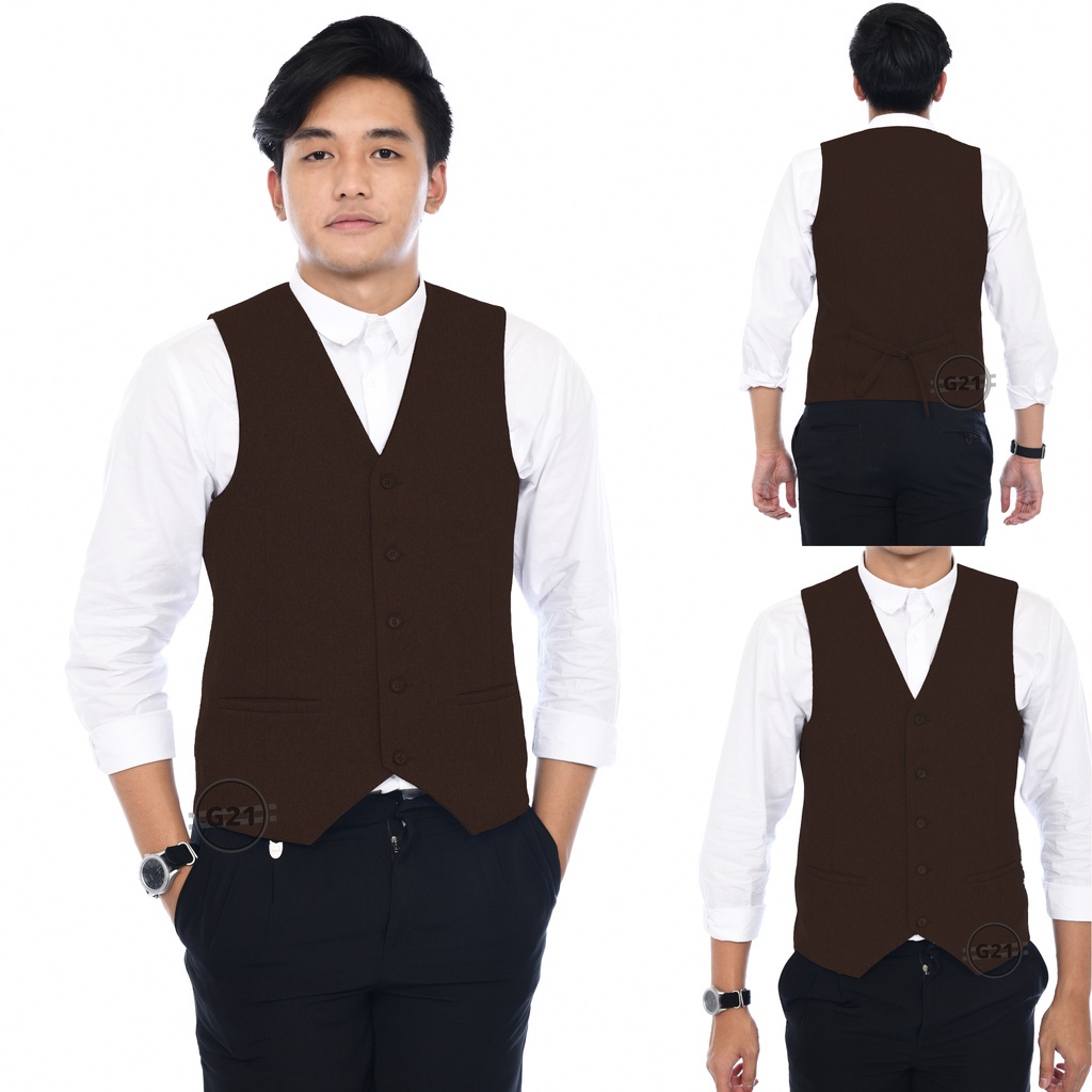 Jual Rompi Vest Jas Pria Formal Hitam Slimfit Kerja Kantor Premium High ...