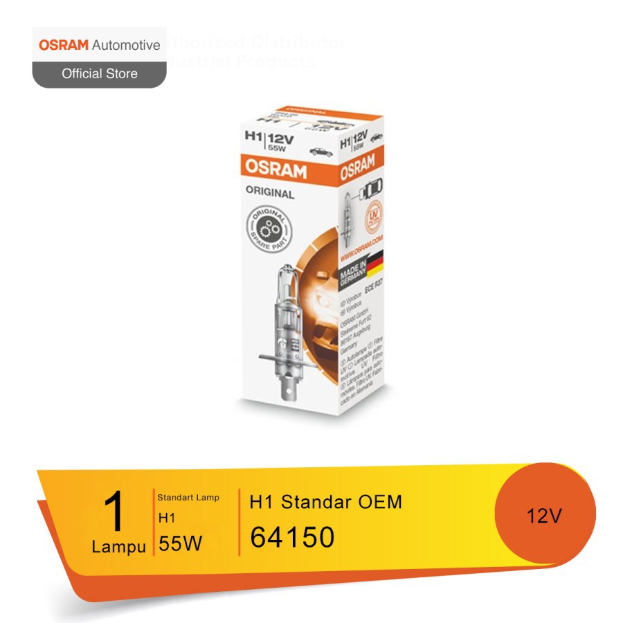 Jual Osram Lampu Mobil H1 12 V 55W Standard 64150 Original | Shopee ...