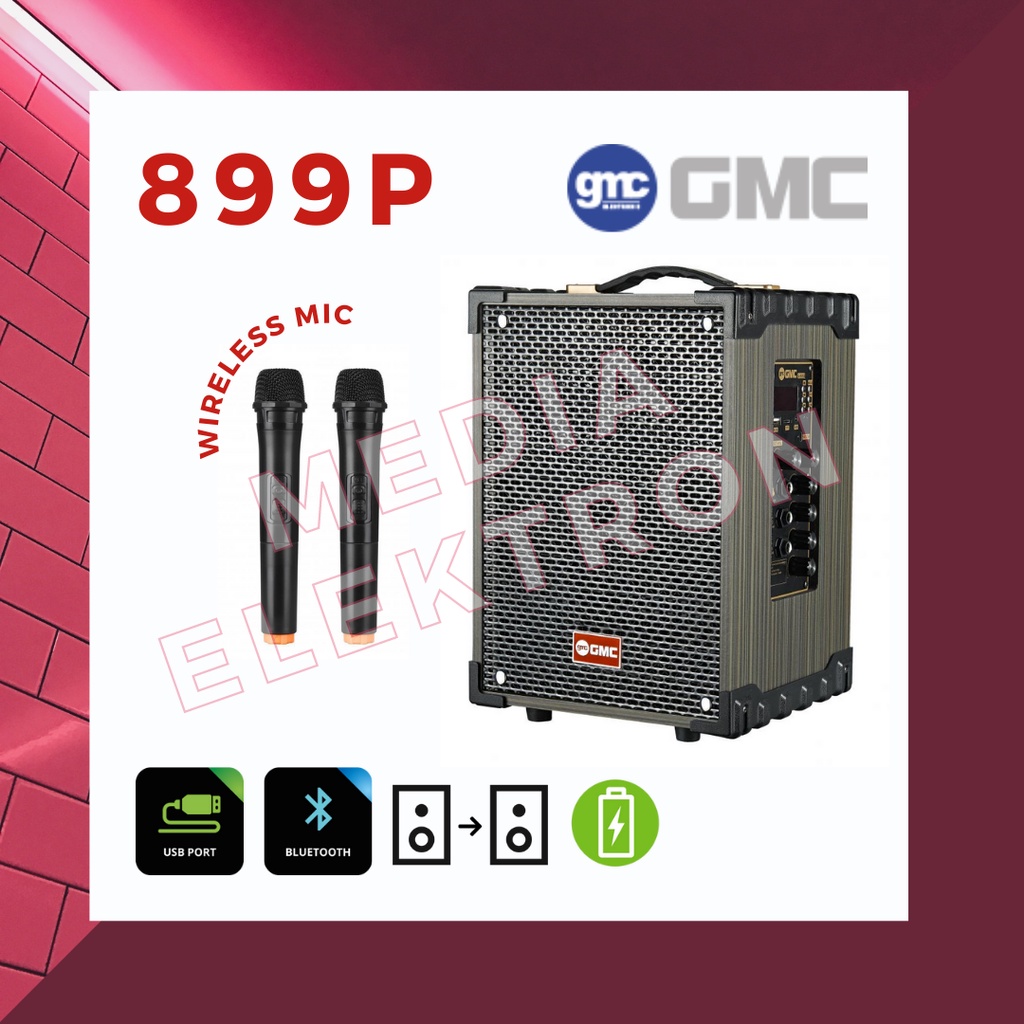 Jual GMC SPEAKER 899P MULTIMEDIA BLUETOOTH WIRELESS MIC - BISA INPUT ...