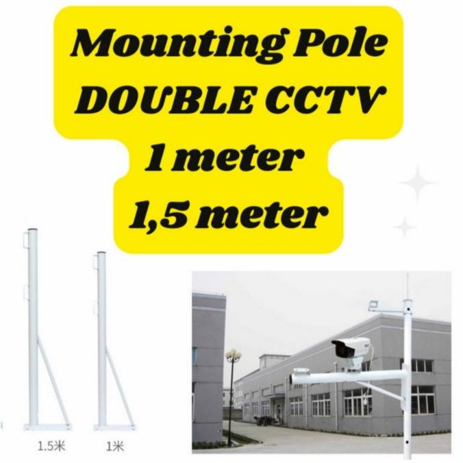 Jual Tiang Camera Cctv Double 1 Meter | Pole Mounting Double Cctv Besi ...