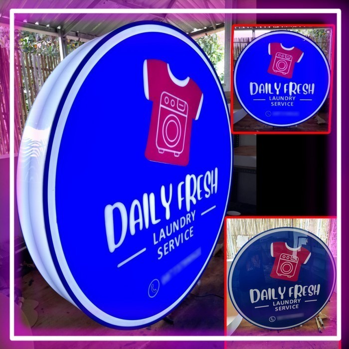 Jual LED Neon Box NYALA Bulat Ukuran 50cm 2 Muka | Shopee Indonesia