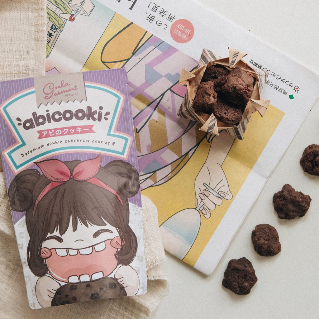 Jual Double Choco Chips Cookies ABICOOKI - biskuit coklat bulat kemasan ...