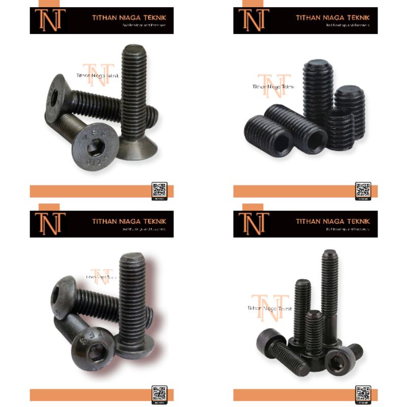 Jual M4x12 drat 0.7 Baut L baja hitam tipe L button / L screw / L CSK ...