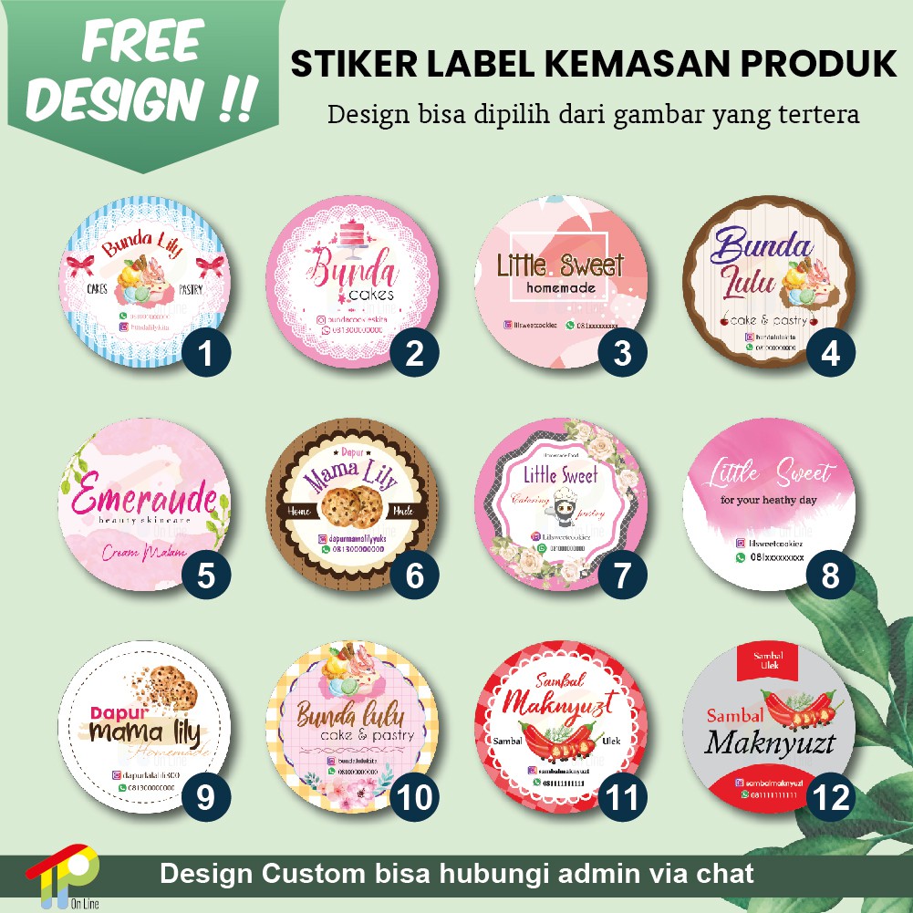 Jual [FREE DESIGN] CETAK STIKER LABEL KEMASAN MAKANAN DAN MINUMAN A3 ...