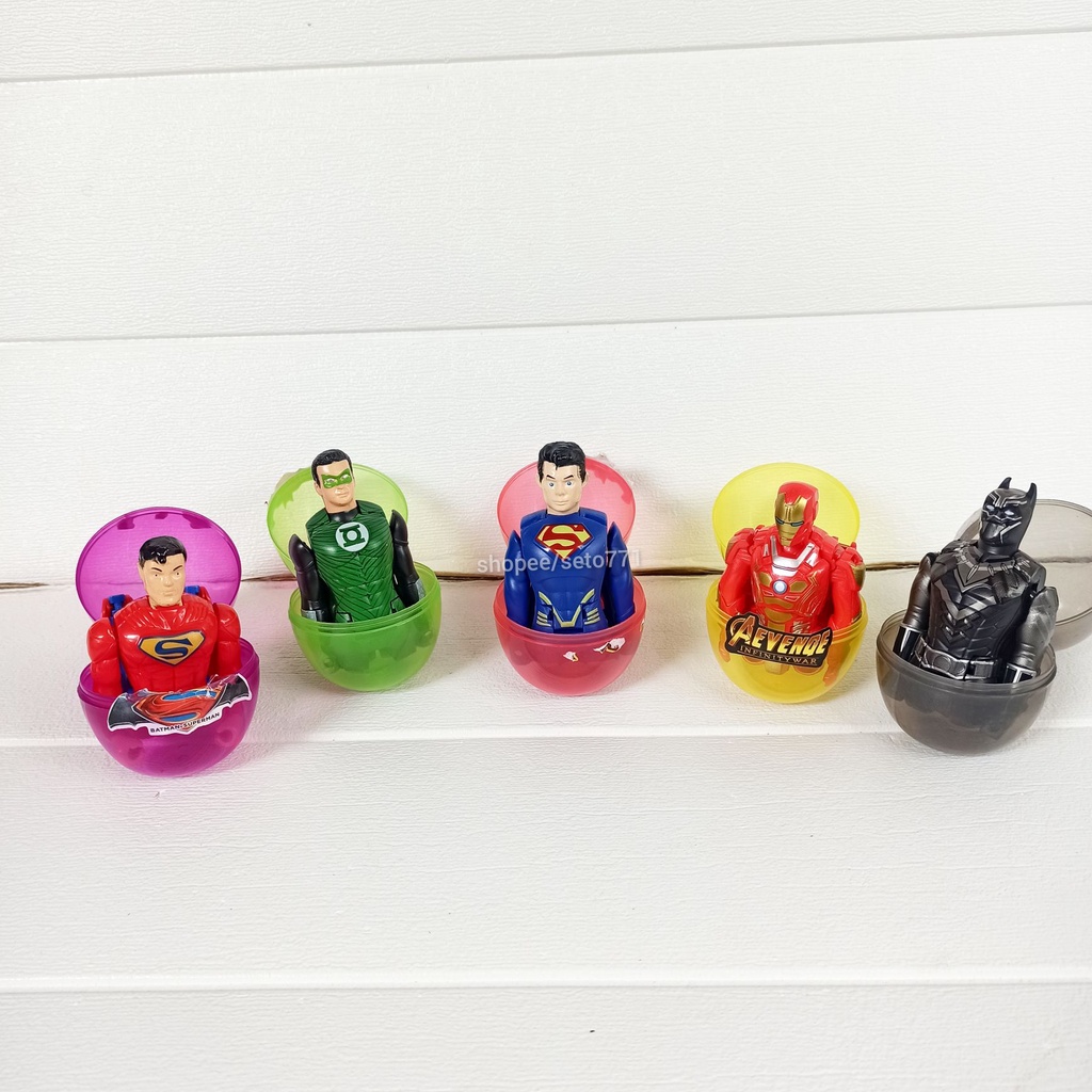 Jual Mainan Anak Action Figure Superhero Lipat Di Dalam Telur | Shopee ...