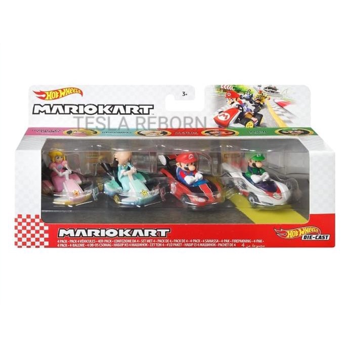 Jual Hotwheels Hot Wheels Mario Kart 4 Pack Rosalina Peach Mario Wild ...