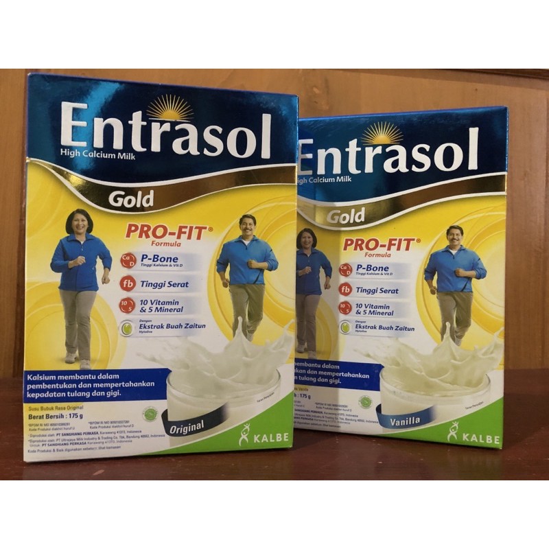 Jual ENTRASOL Gold Susu Tinggi Kalsium Box 170 Gr | Shopee Indonesia