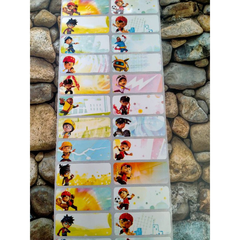 Jual Stiker Label Nama Name Sticker Waterproof Anti Air BOBOIBOY ...