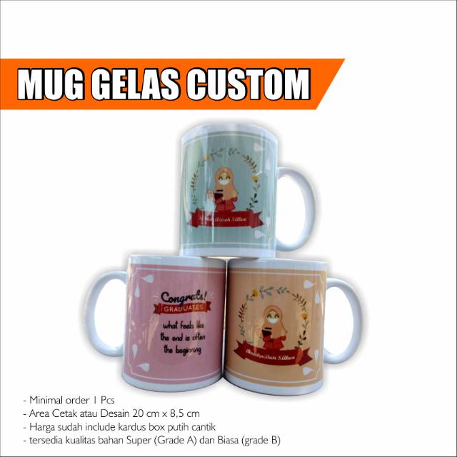 Jual Mug Gelas Custom + Box Putih Cantik | Shopee Indonesia