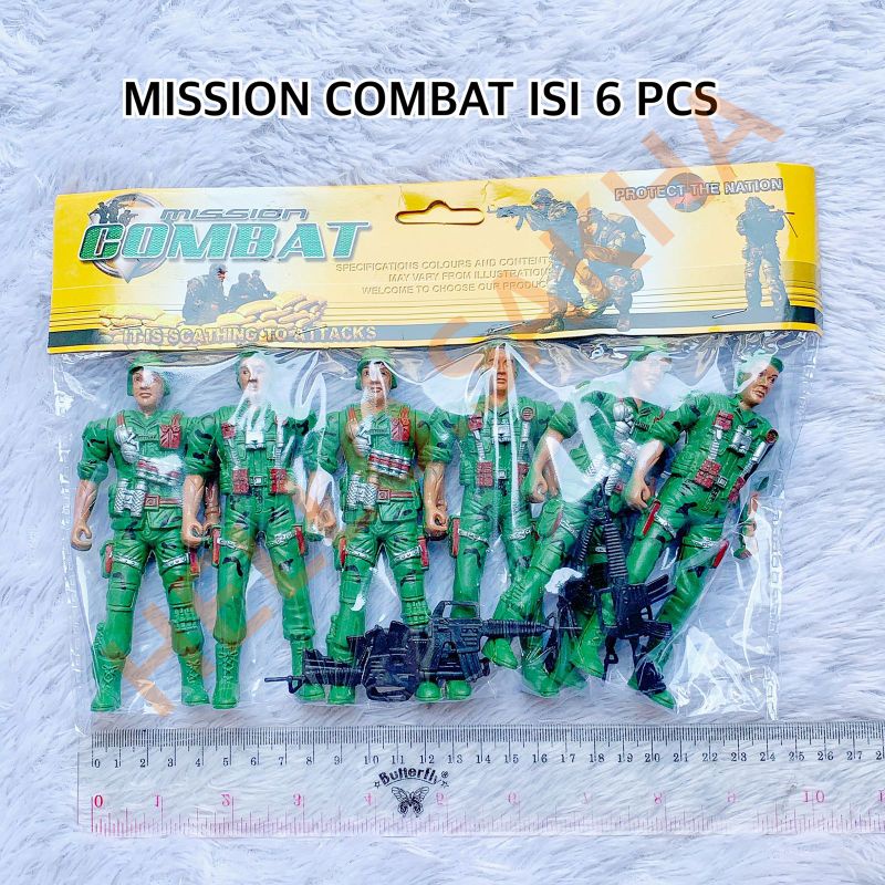 Jual MAINAN MISSION COMBAT TENTARA HIJAU ISI 6 PCS ORANG ARMY MILITER ...
