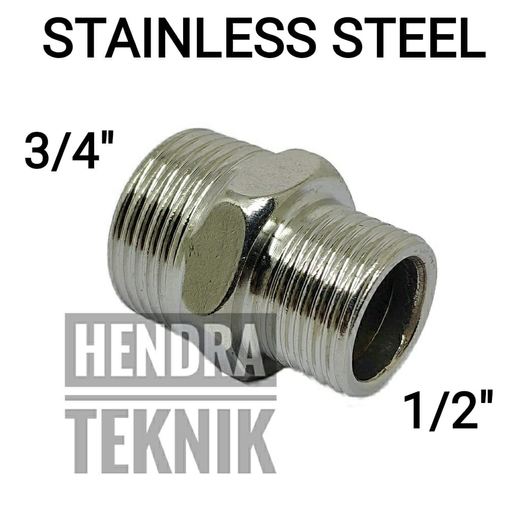 Jual DOUBLE NIPPLE 1/2 INCI X 3/4 DIM DOBEL NEPEL 3/4" X 1/2" IN DRAT ...