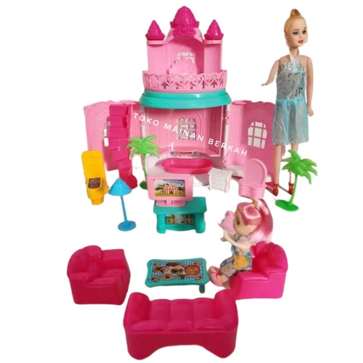 Jual MAINAN RUMAH RUMAHAN ISTANA BONEKA| MAINAN DREAM CASTLE BARBIE ...