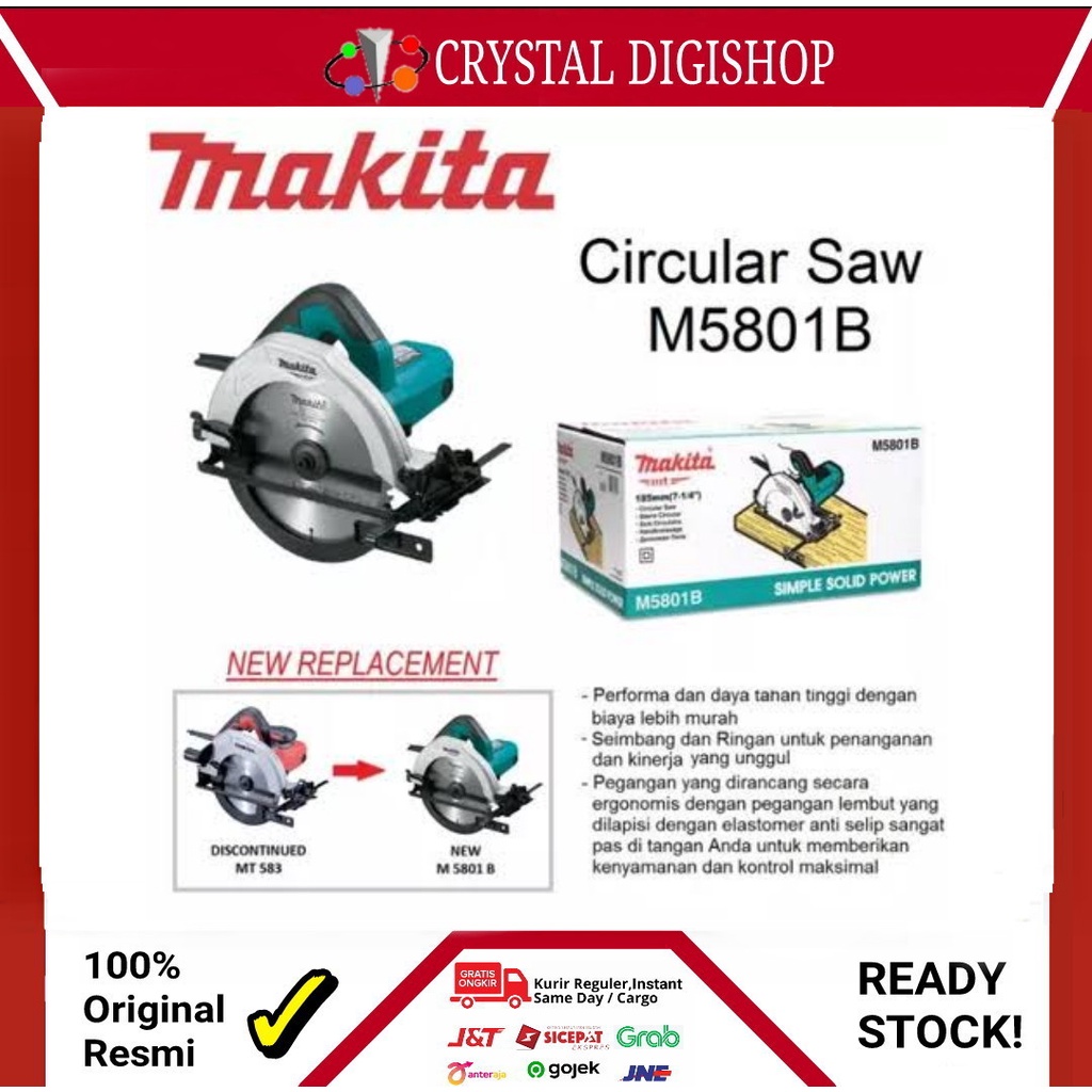 Jual MESIN CIRCLE MAKITA M5801B CIRCULAR SAW M5801 M 5801 B potong kayu | Shopee Indonesia