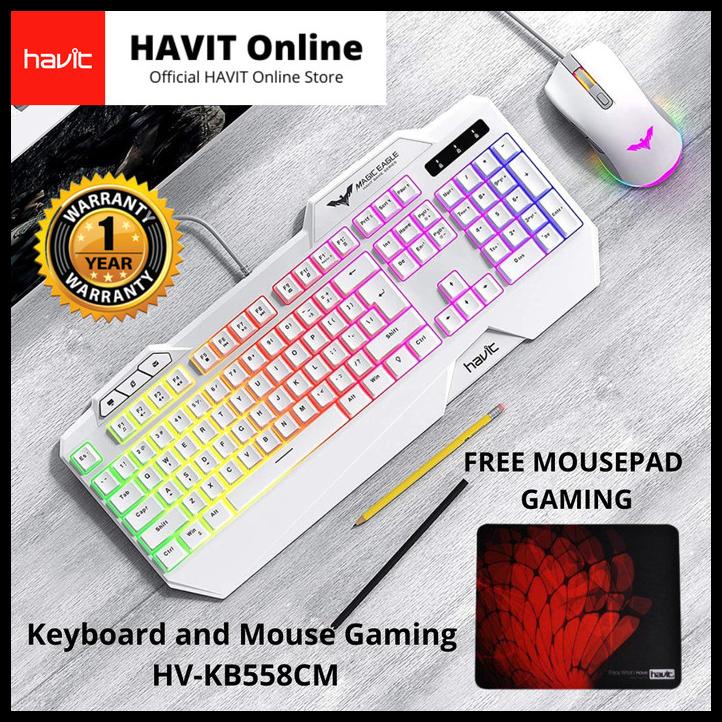 Jual New Keyboard Gaming And Mouse Combo (Rainbow Backlit) Havit Hv-Kb558Cm | Shopee Indonesia