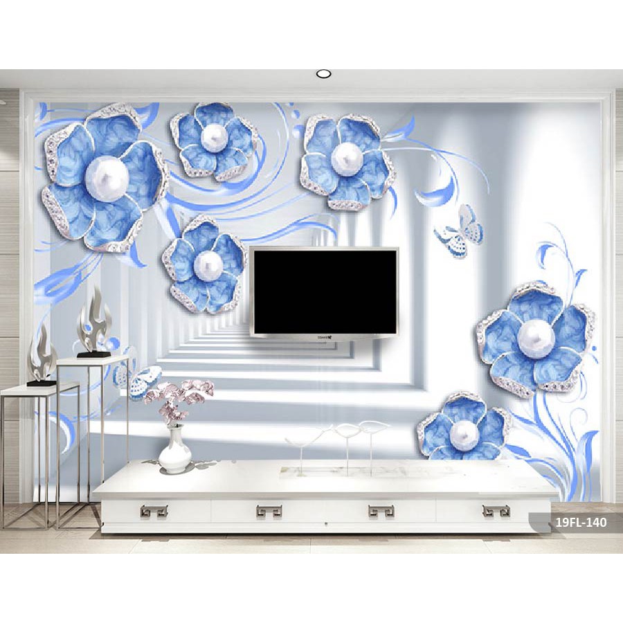 Jual Wallpaper Custom Floral/Bunga 17 Bahan Vinyl | Shopee Indonesia