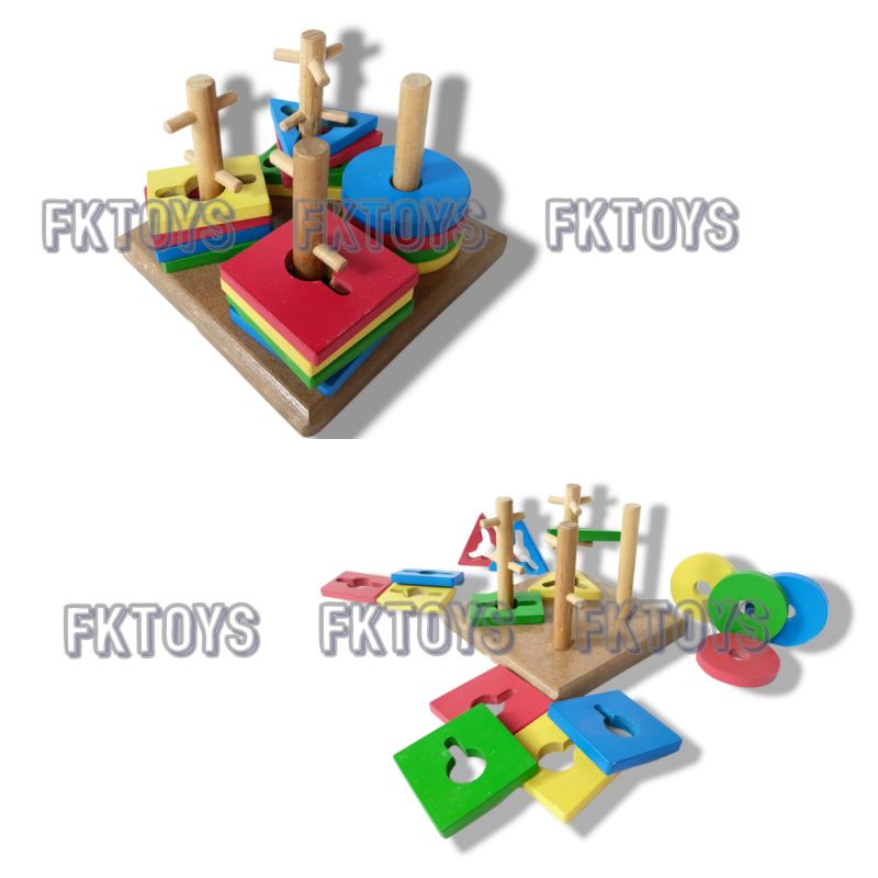 Jual Menara Kunci geometri - key tower -mainan edukasi | Shopee Indonesia