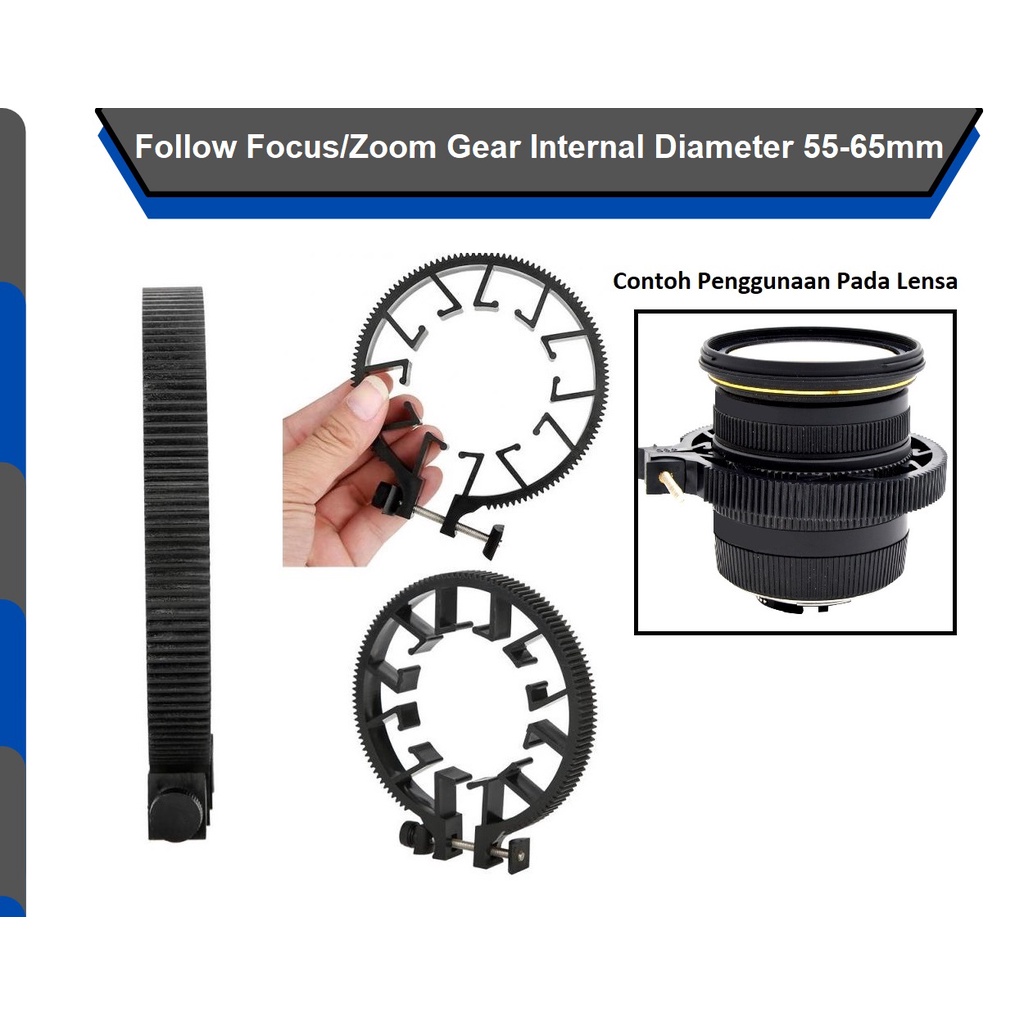 Jual FOLLOW FOCUS ZOOM Gear Adjustable Diameter 55-65mm Lensa Camera ...
