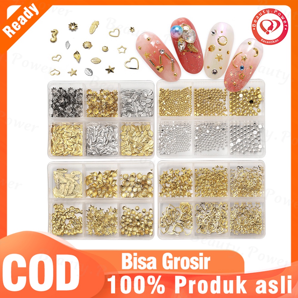 Jual 6 Sekat / Kotak Hiasan Kuku Bentuk/ Kerang Bahan Metal Untuk ...