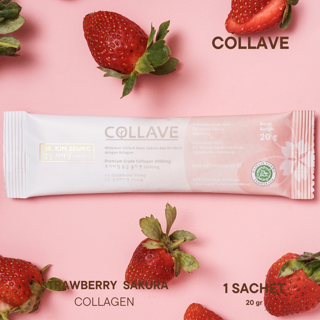 Jual Collave Premium Grade Sakura Strawberry Collagen 20gr | Shopee Indonesia