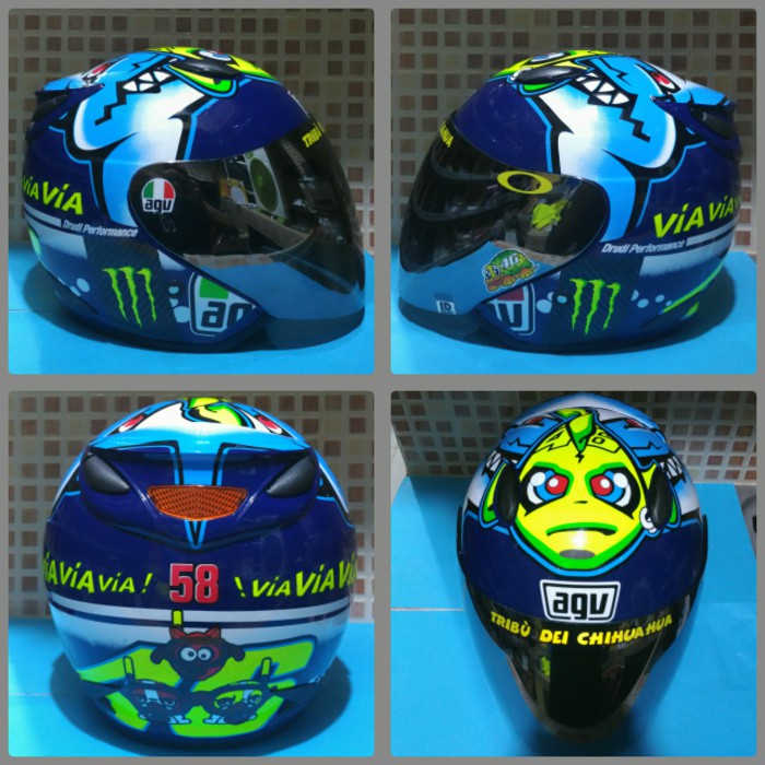 Jual HELM CUSTOM REPLIKA MOTO GP SERIES (SHARK VR 46) | Shopee Indonesia