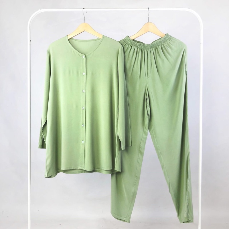 Jual (PIYAMA POLOS) PIYAMA RAYON PAJAMAS RAYON SET BAJU WANITA VIRAL ...
