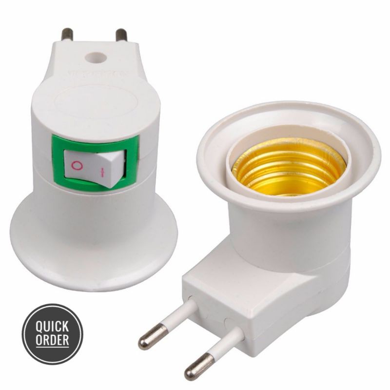 Jual Fitting E27 Bola Lampu Bohlam Portable EU Plug Colokan Listrik ...