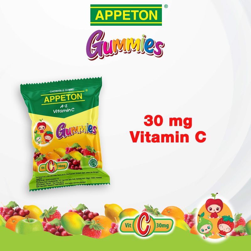 Jual Appeton Gummies Vit c/Permen Lunak Rasa Buah | Shopee Indonesia