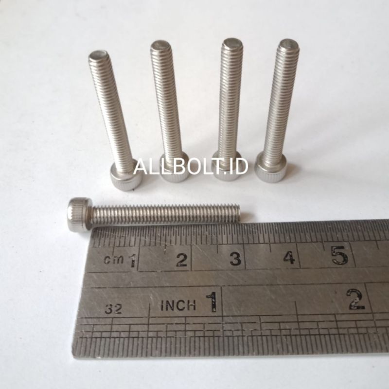 Jual baut 7 L stainless L3 / 4x30mm (1 biji) | Shopee Indonesia