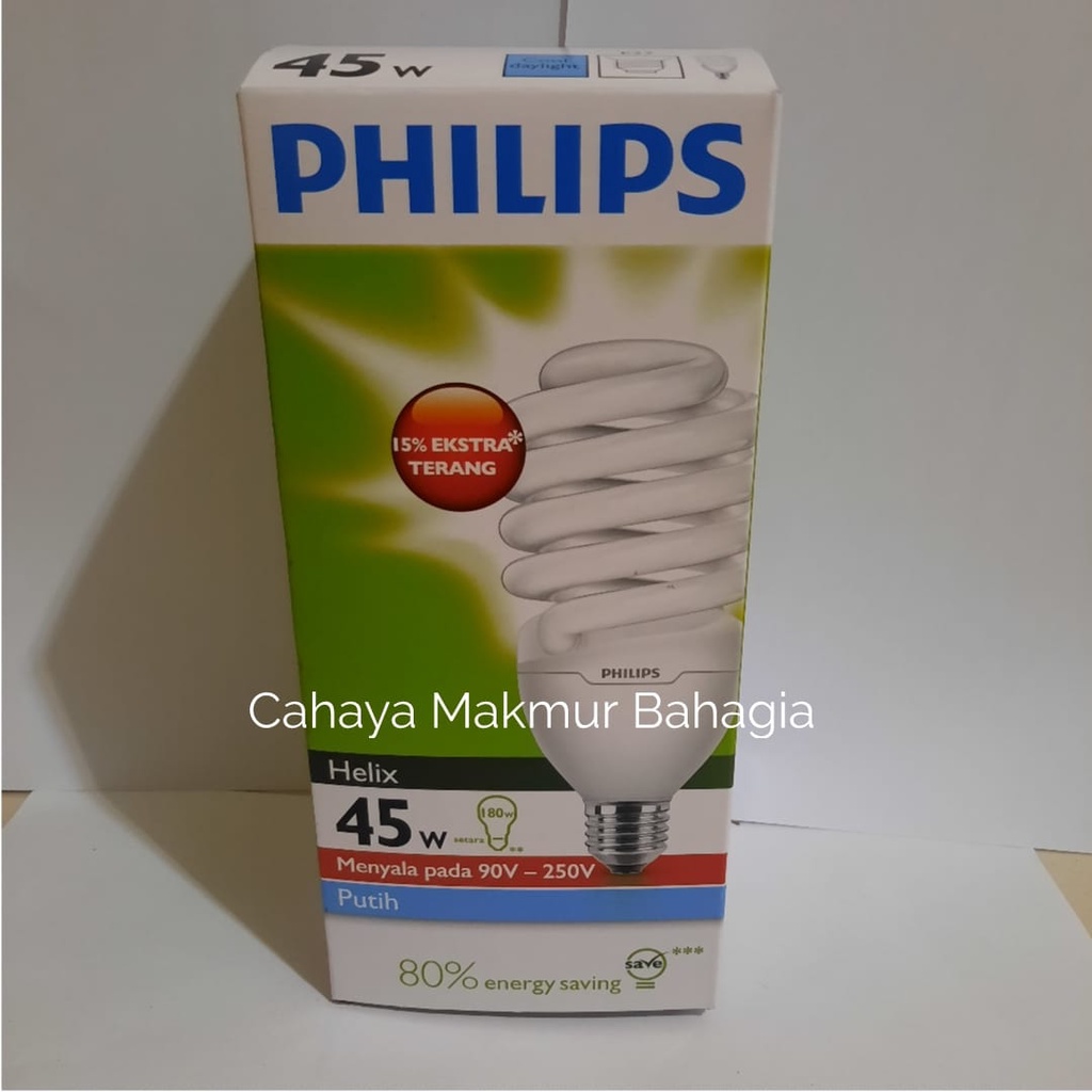 Jual Lampu Philips Helix 45 Watt 45W Putih Cool Daylight 6500K E27 | Shopee Indonesia