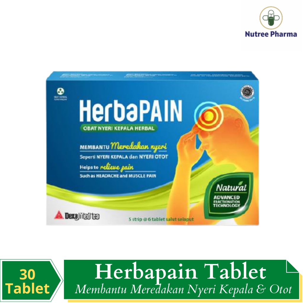 Jual Herbapain Kotak isi 30 Tablet - Obat Sakit Kepala Dan Nyeri Otot ...
