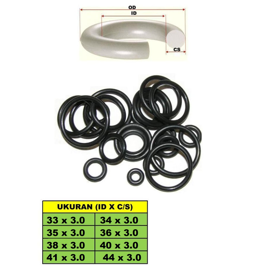 Jual New High Quality Oring Tebal 3mm ID33 34 35 36 38 40 41dan 44mm Mantaff | Shopee Indonesia