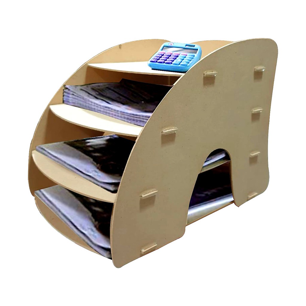 Jual Mega_1688 Box File MDF Rak Buku Kertas Dokumen 3 Susun Rak Buku ...