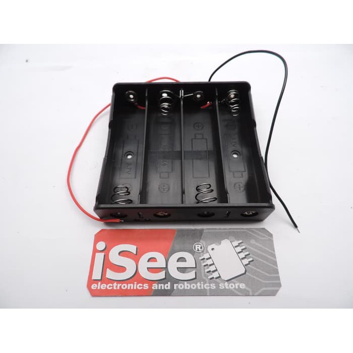 Jual Battery Holder Box Case Kotak Tempat Baterai 4x 18650 cable kabel ...