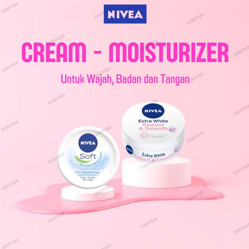 Jual NIVEA Soft Moisturizing Cream / Extra Bright Radiant Smooth / Creme 50 Gr 100 Gr | Shopee ...