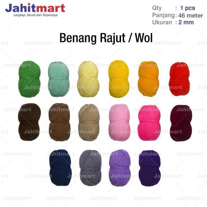 Jual BENANG RAJUT / TALI WOL 2 MM | Shopee Indonesia