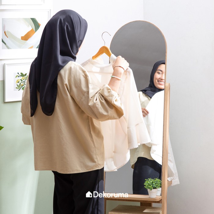 Jual Dekoruma HEIMA Standing Mirror Cokelat - Cermin Kaca Full Body ...