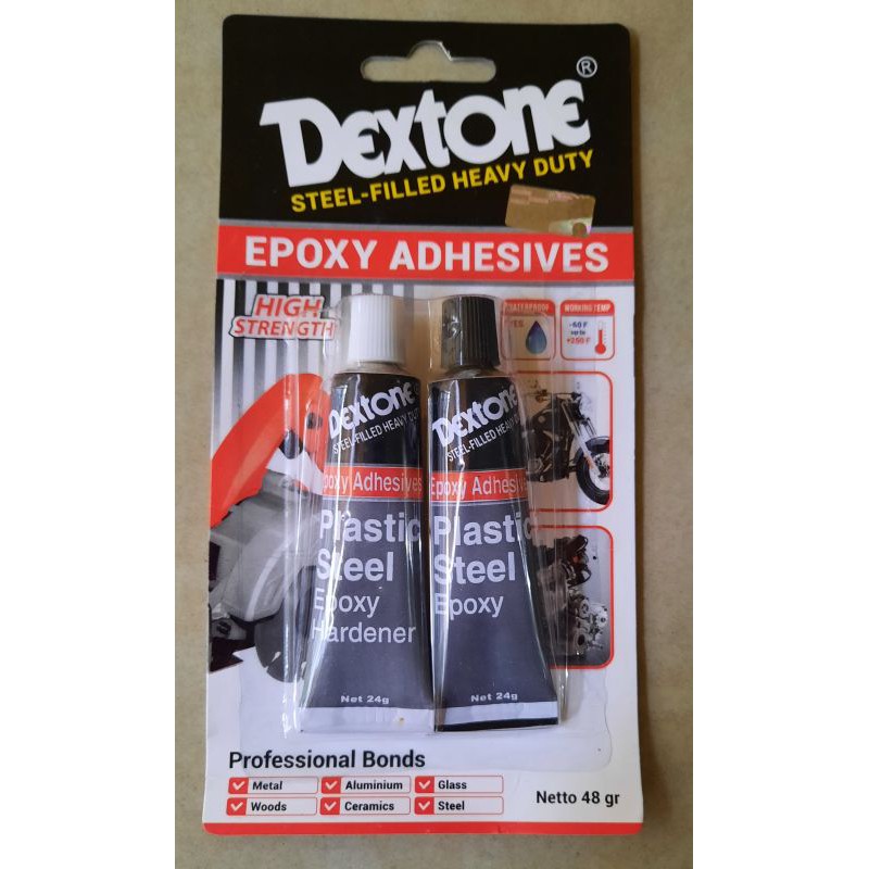 Jual lem besi Dextone(plastic steel) Netto 48 gr | Shopee Indonesia
