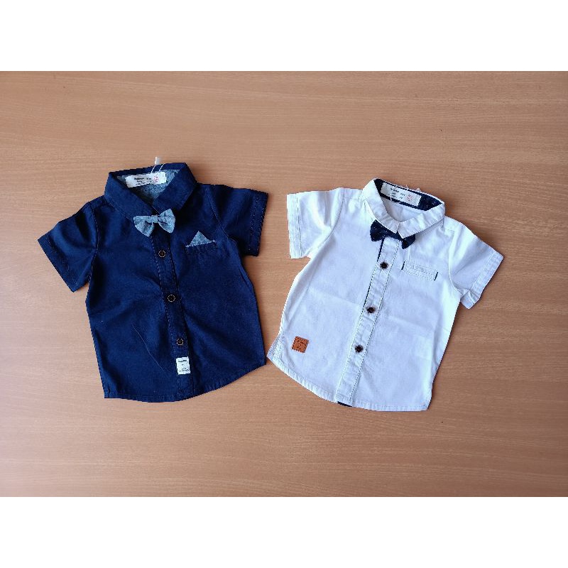 Jual Kemeja Anak cowok dasi / laki laki import warna Navy umur 3 - 24 ...