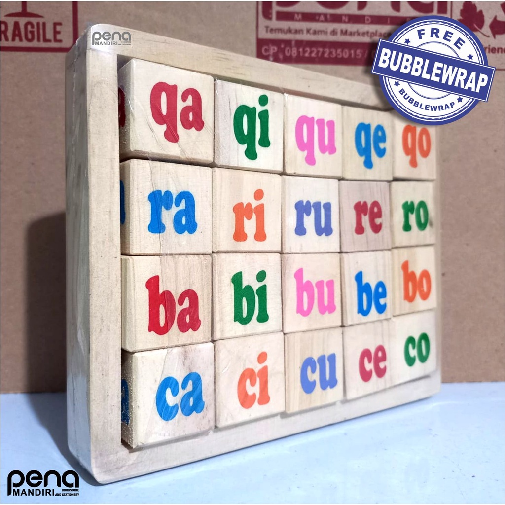 Jual Balok Baca Suku Kata - Mainan Edukasi - Mainan Kayu - Balok Suku ...