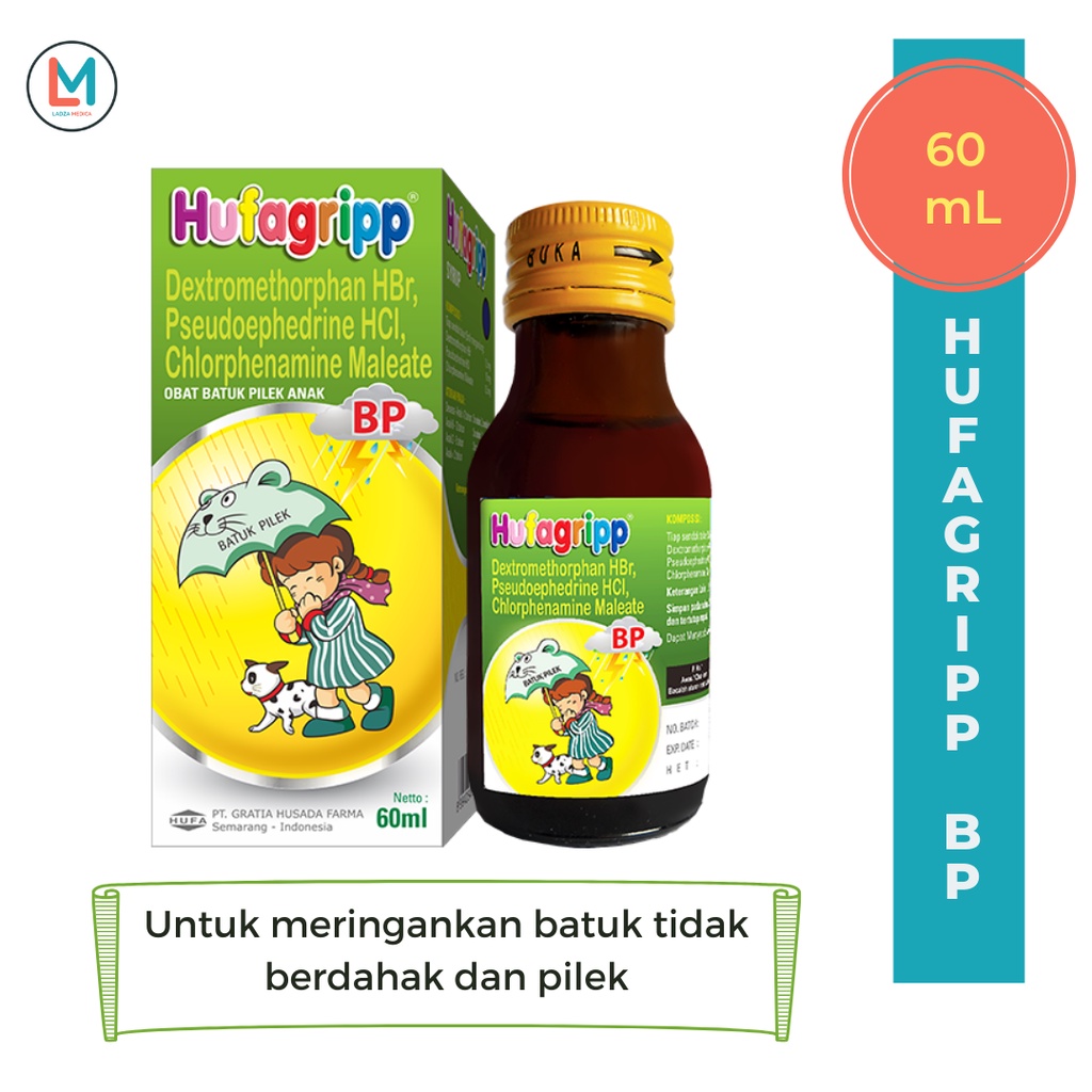 Jual Hufagripp Syrup Batuk Pilek Hijau 60 mL | Obat Batuk Pilek Anak ...