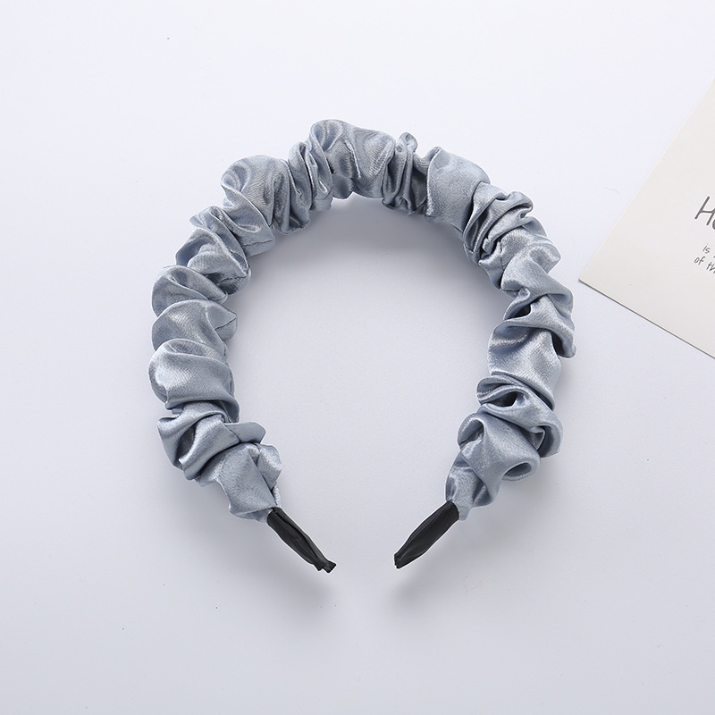 Jual Bando Scrunchie Serut Satin Besar Korea Headband Ruffle Bandana ...