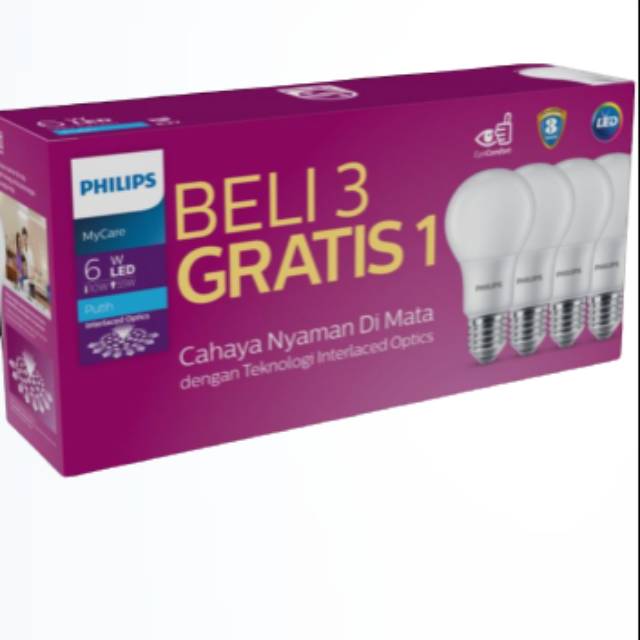 Jual Lampu LED Bulb Philips Multi Pack 6 Watt | Shopee Indonesia