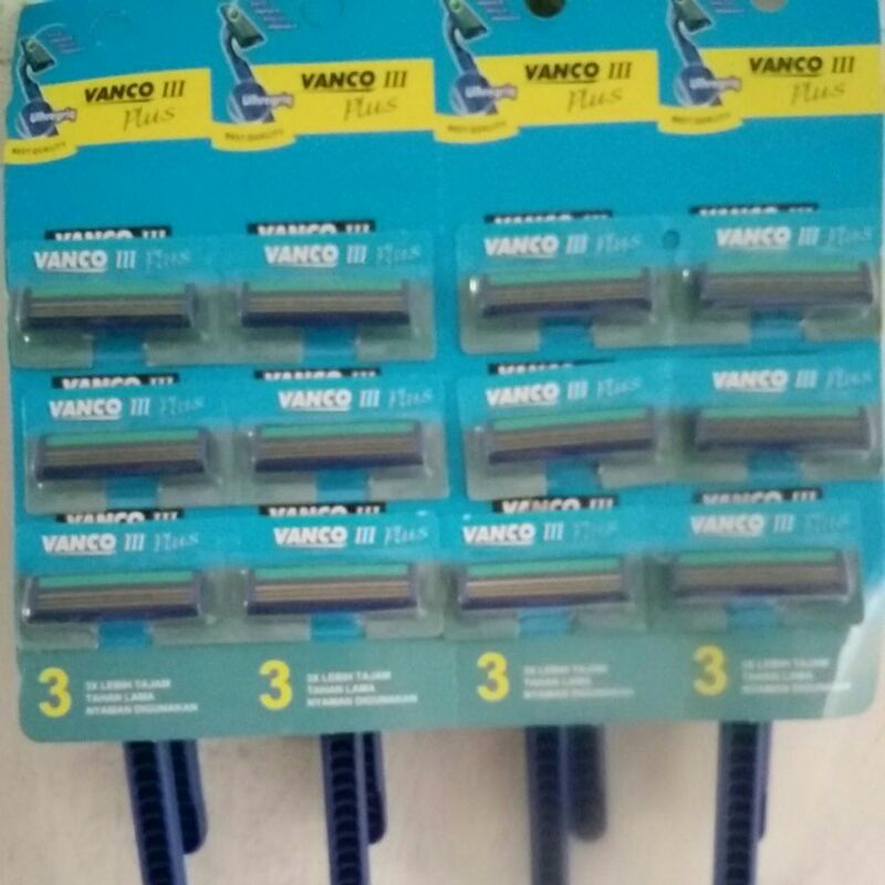 Jual isi 3pc Pisau cukur vanco 3 plus lebih tajam, tahan lama dan nyaman. | Shopee Indonesia