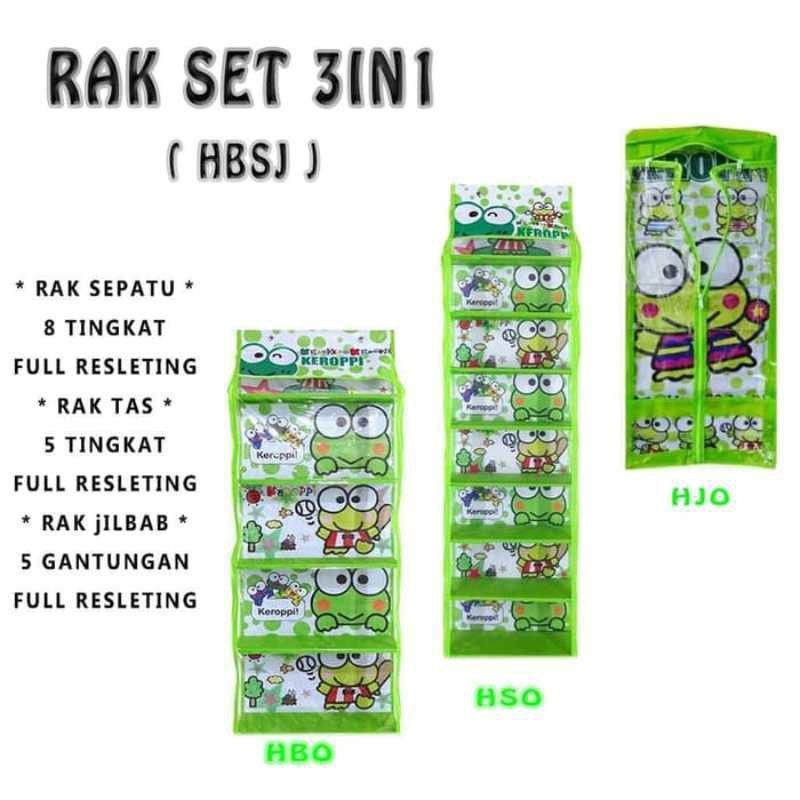 Jual RAK SET 3 IN 1 ( task tas + rak sepatu +rak hijab ) | Shopee Indonesia