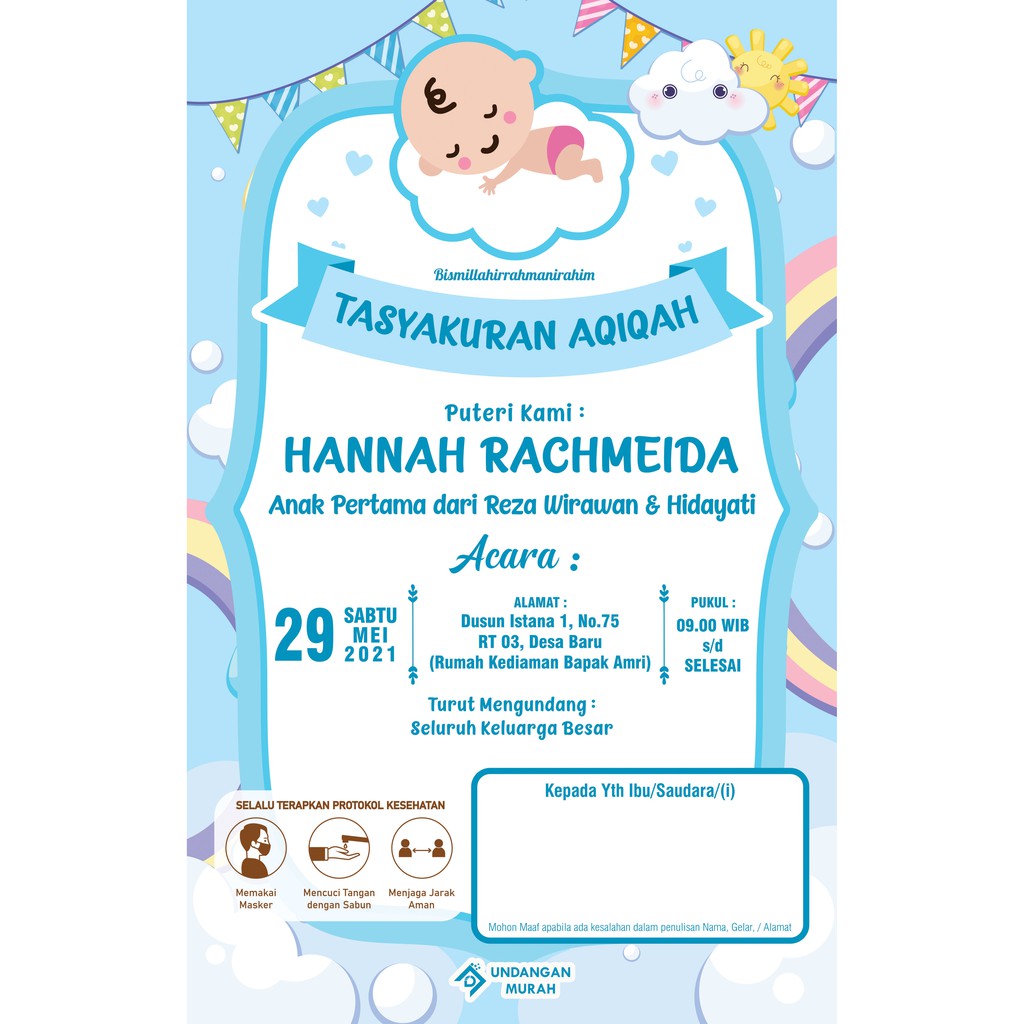 Jual UNDANGAN AQIQAH CUSTOM MURAH | Shopee Indonesia